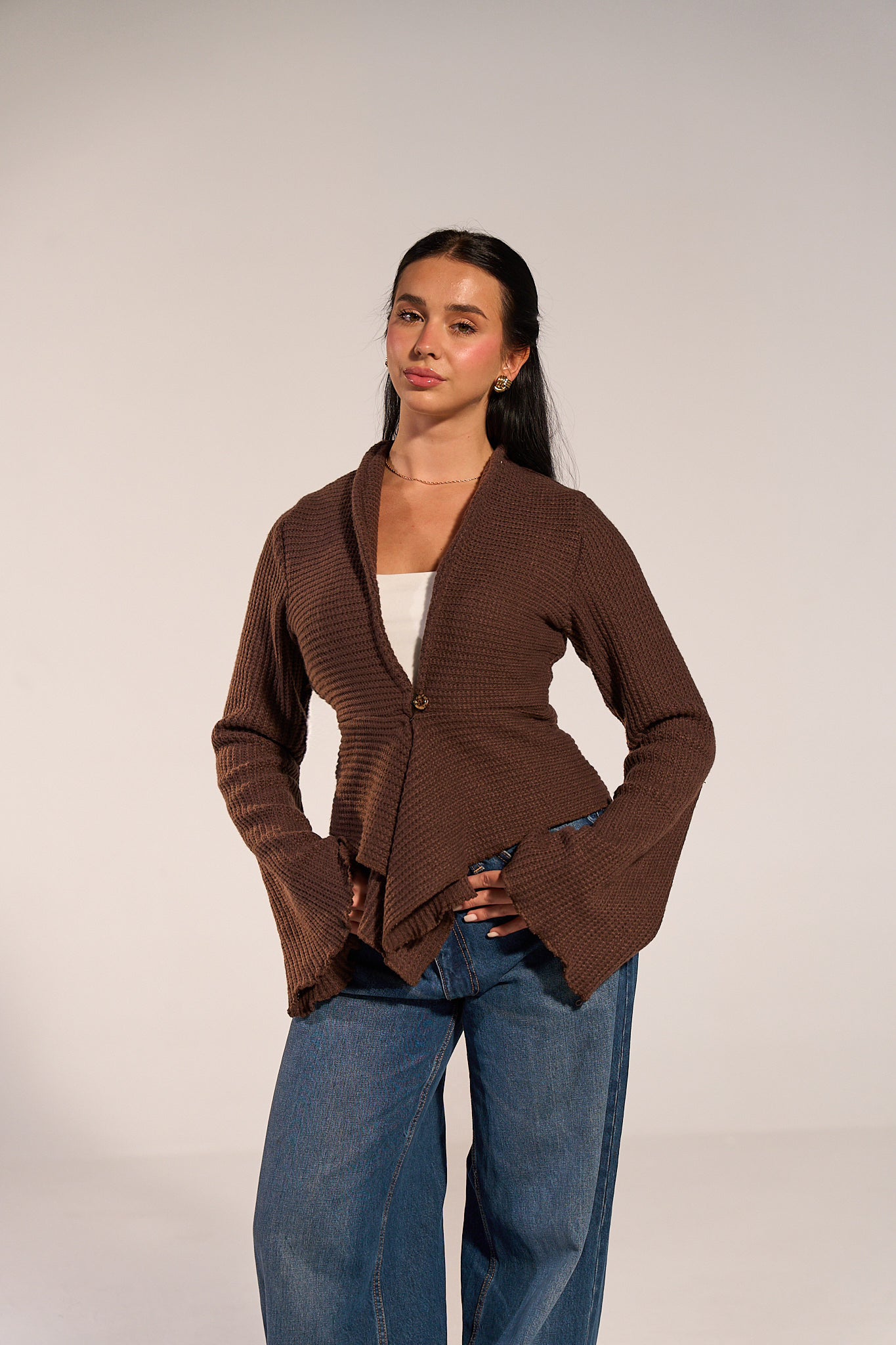 The Cocoa Knit — One Button Cardigan – JJ’s Designs